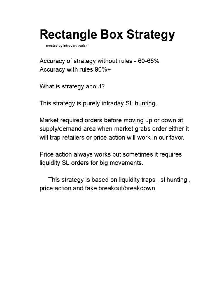 Rectangle Box Intraday Trading Strategy | PDF | Economies | Investing