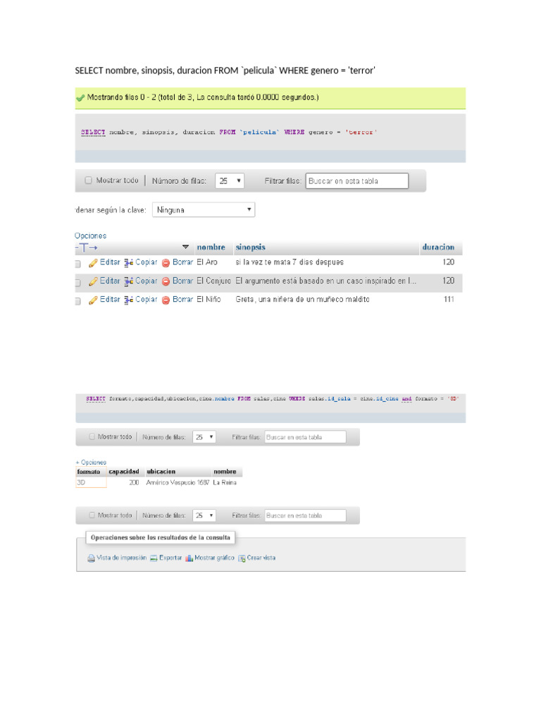 fundamentos base de datos / consultas | PDF