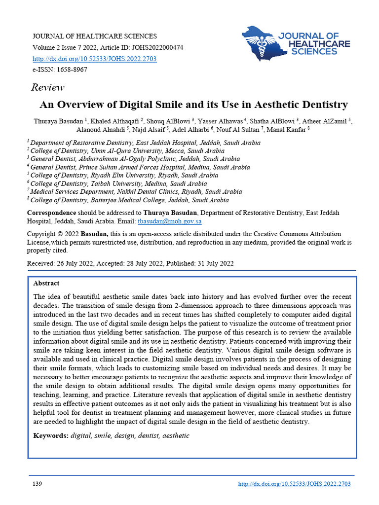 An Overview of Digital Smile and Its Use | PDF