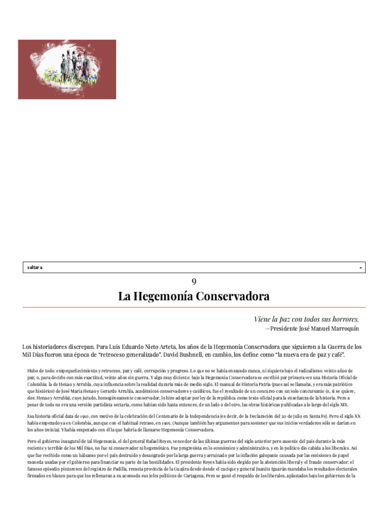 Hegemonía Conservadora en Colombia | PDF | Colombia | Conservatismo