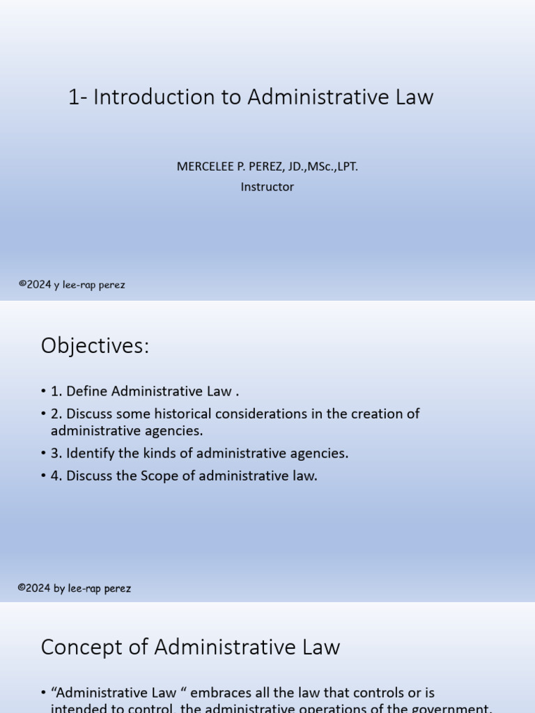 1 Intro To AdminLaw | PDF | Administrative Law | Jurisdiction
