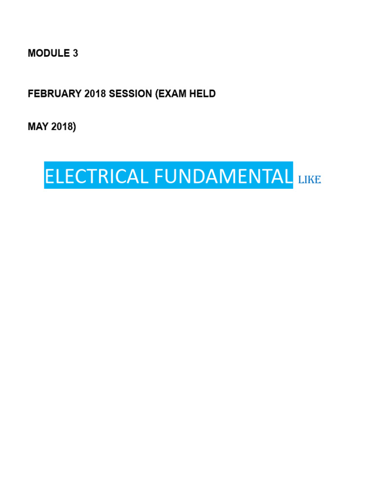 Electrical Fundamentals Exam Questions | PDF | Voltage | Series And ...