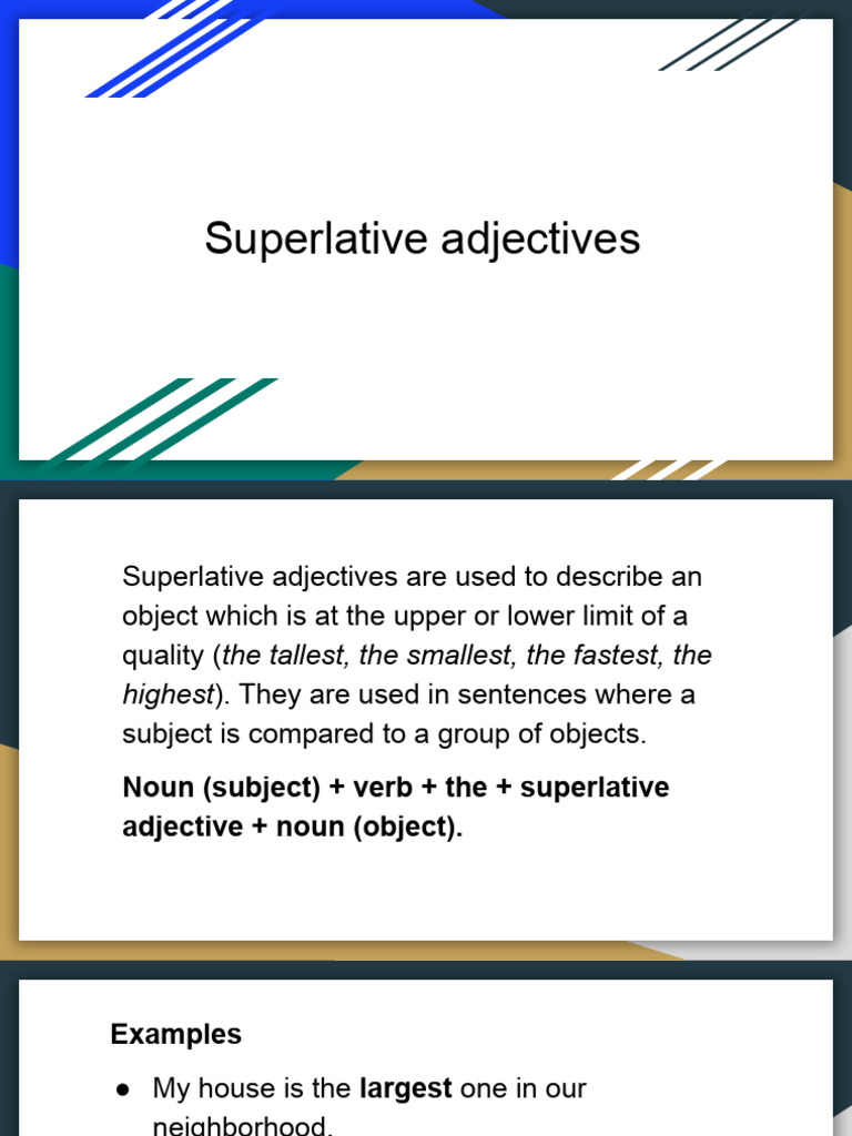 Superlative Adjectives | PDF