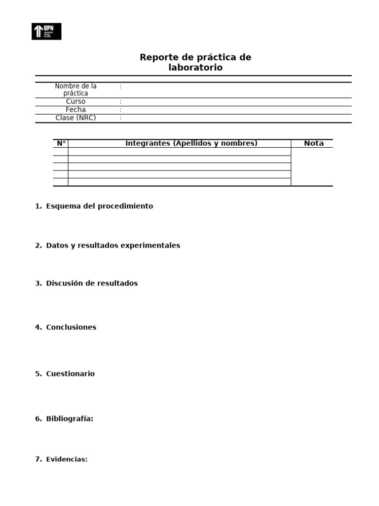 Formato de Reporte | PDF