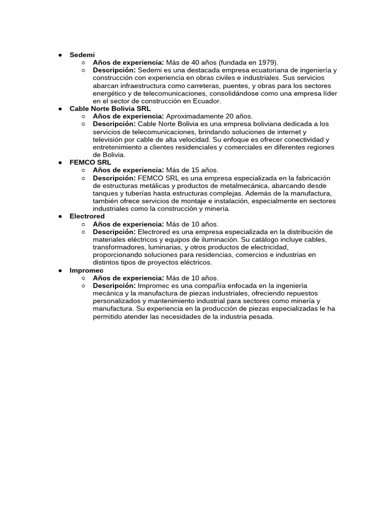 FEMCO SRL: Estructuras Metálicas y Más | PDF