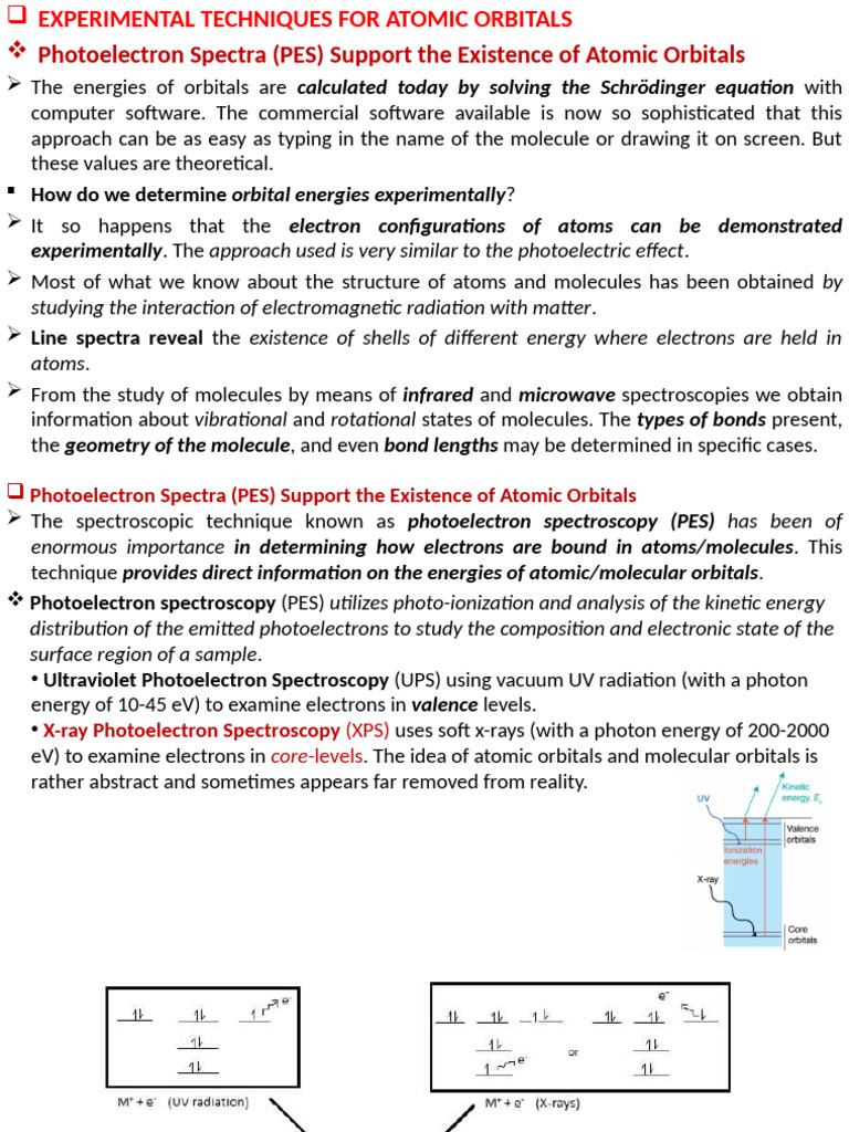 PES - ATOMIC ORBITALs | PDF | Photoelectric Effect | Spectroscopy