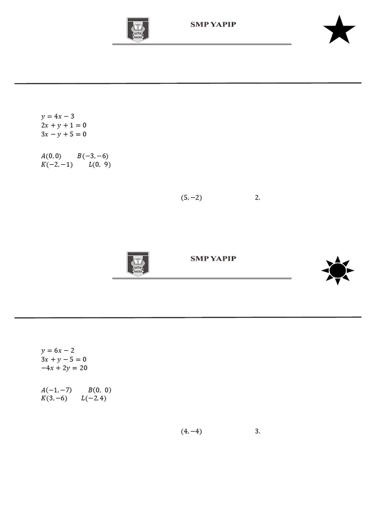 Soal PTS MTK Kelas 8 Genap - 2025 | PDF