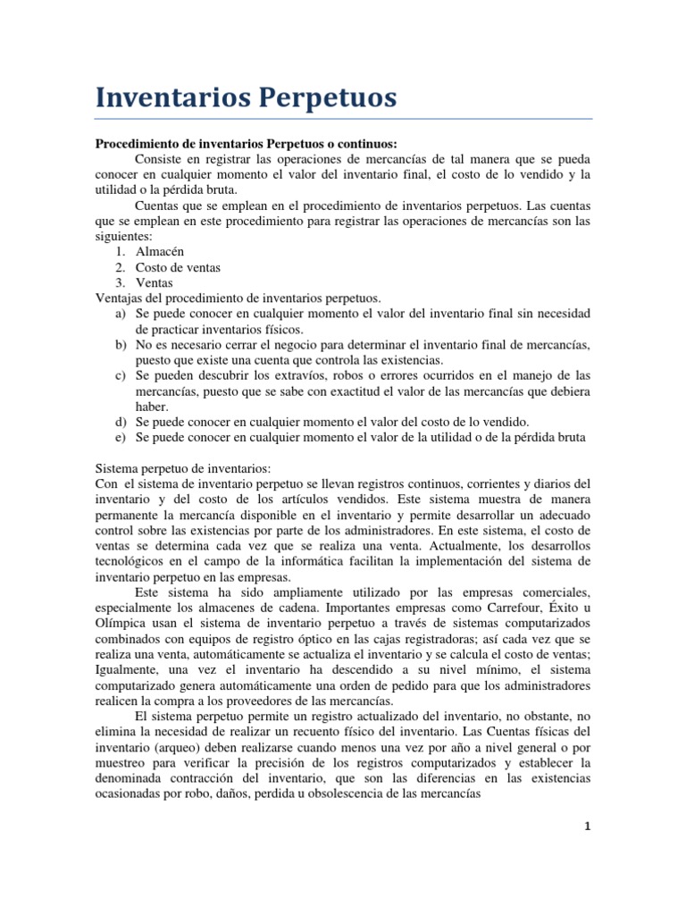 Inventarios Perpetuos - Metodo Analitico - Mercancias Generales | PDF | Inventario | Economias