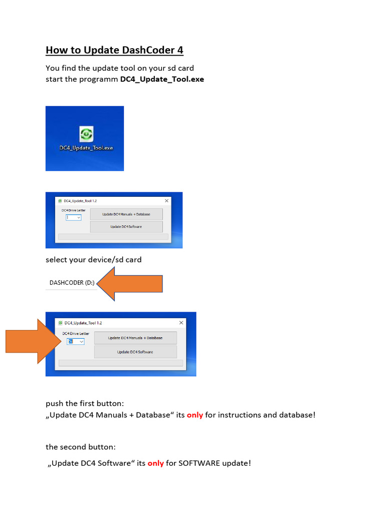 How To Update DashCoder 4 | PDF