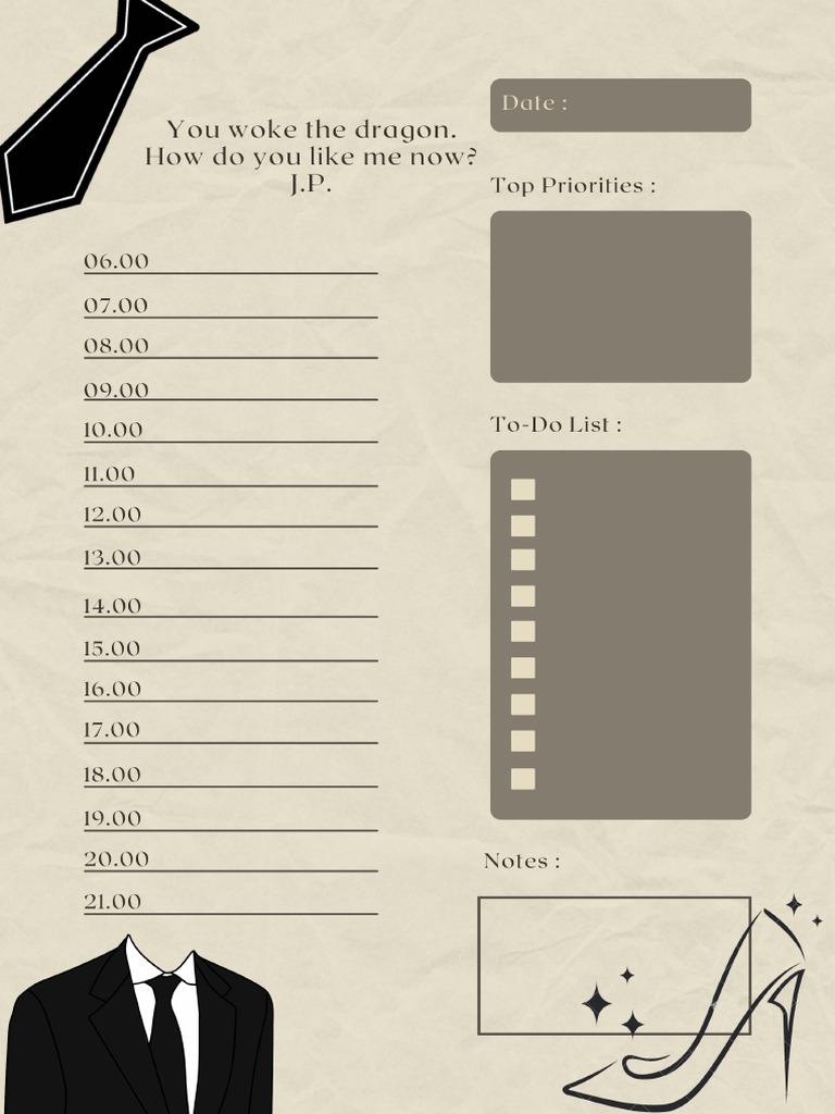 Daily Planner Suits Jessica Pearson | PDF