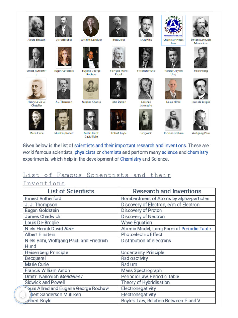 Famous Scientists and Their Inventions | PDF | Physics | Electromagnetism