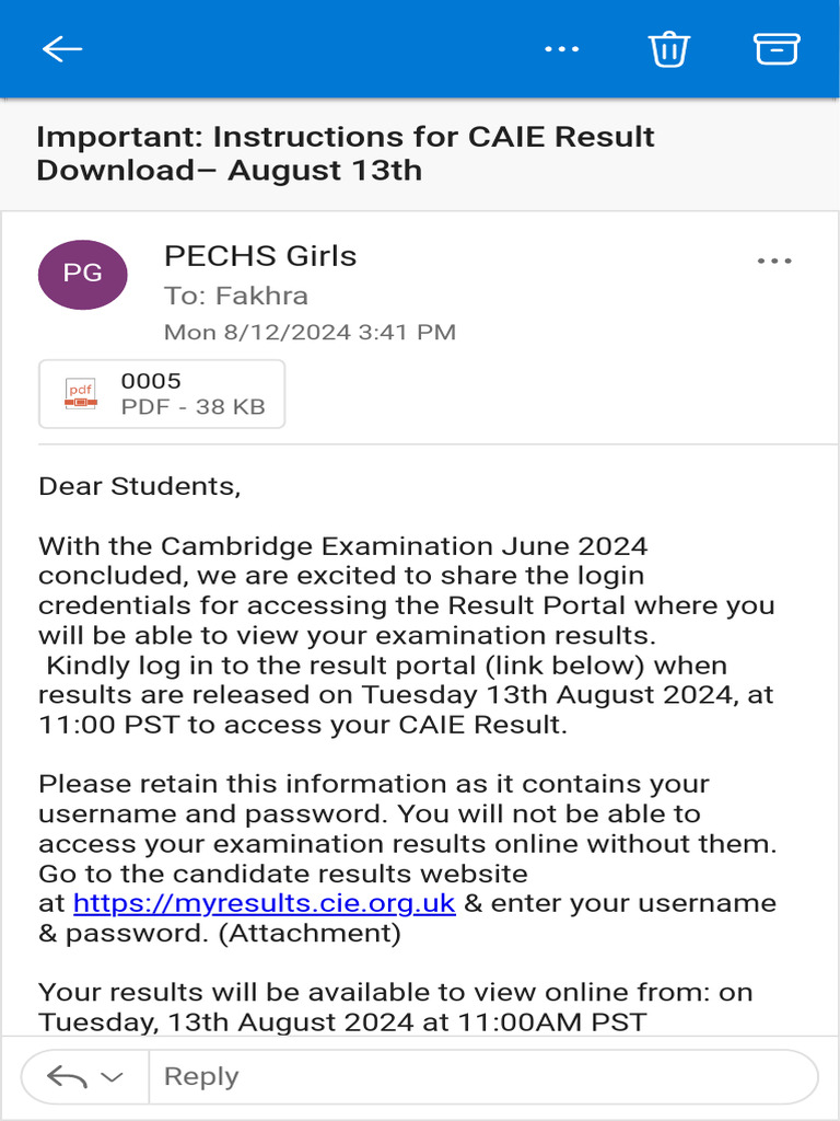 CAIE Result Access Instructions 2024 | PDF