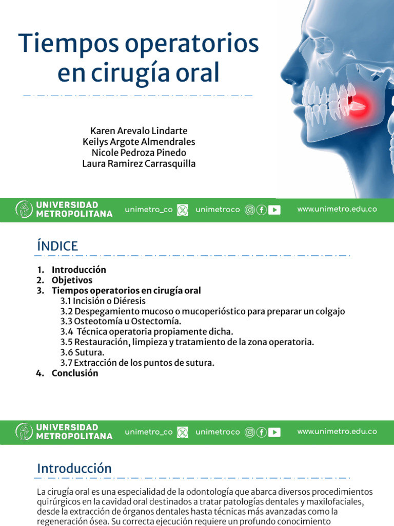 CX Tiempos Operatorios | PDF | Cirugía Oral y Maxilofacial | Cirugía