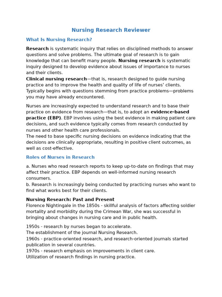 Understanding Nursing Research Methods | PDF | Quantitative Research | Qualitative Research