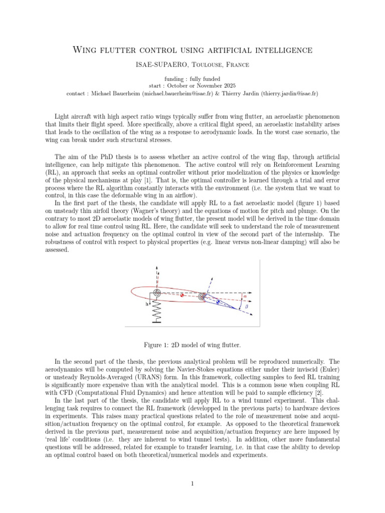 Sujet Wing Flutter Control Ai Jardin | PDF | Applied And Interdisciplinary Physics | Mechanics