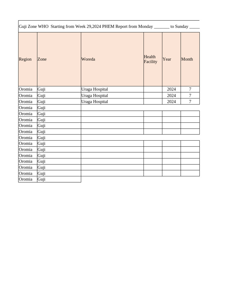 New Weekly IDSR Reporting Format With Nutrition Week 30th, 2024 | PDF