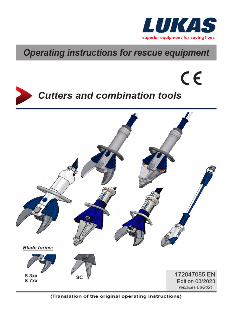Operating Instructions For Rescue Equipment: Blade Forms | PDF | Pump ...
