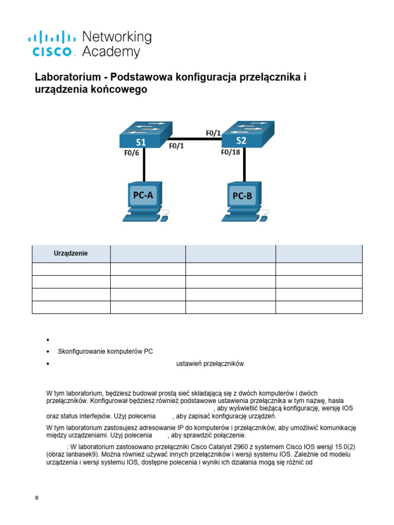 2.9.2 Lab Basic Switch and End Device Configuration Pl PL (1) | PDF