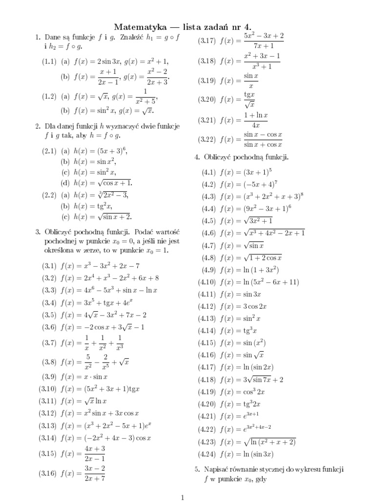 Pochodne I Ich Zastosowania | PDF