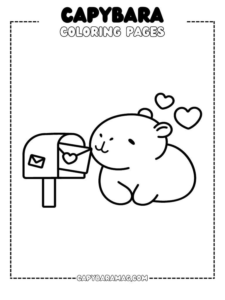 Capybara Coloring Pages | PDF
