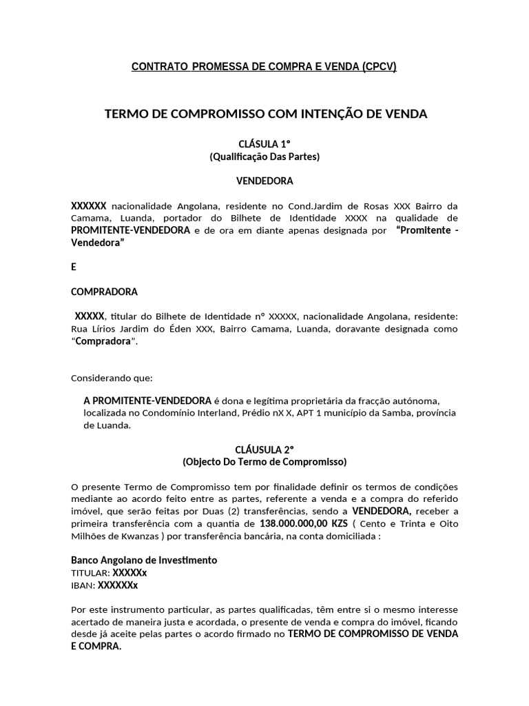 Contrato Promessa Compra e Venda Jeferson | PDF