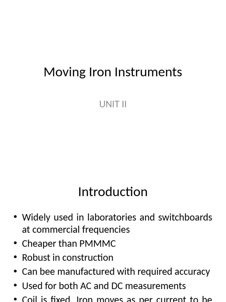 Moving Iron Instruments Measurement | PDF | Inductor | Electromagnetism