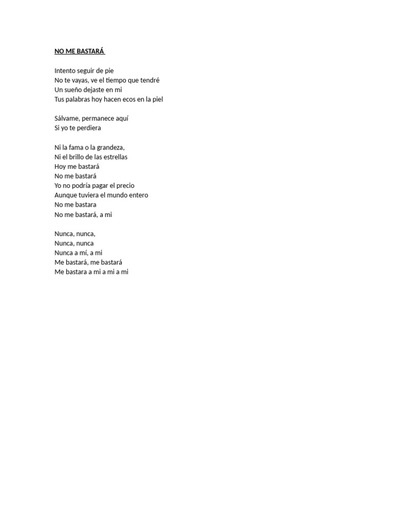 No Me Bastará | PDF
