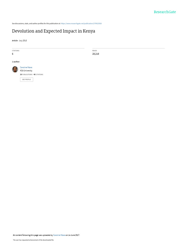 Devolution and Expected Impact | PDF | Governance | Devolution