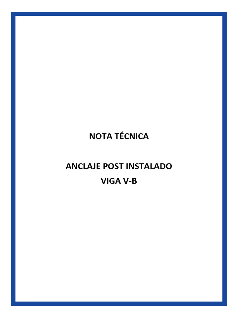 NOTA TECNICA ANCLAJE POST INSTALADO VIGA V-B R0 | PDF | Viga ...