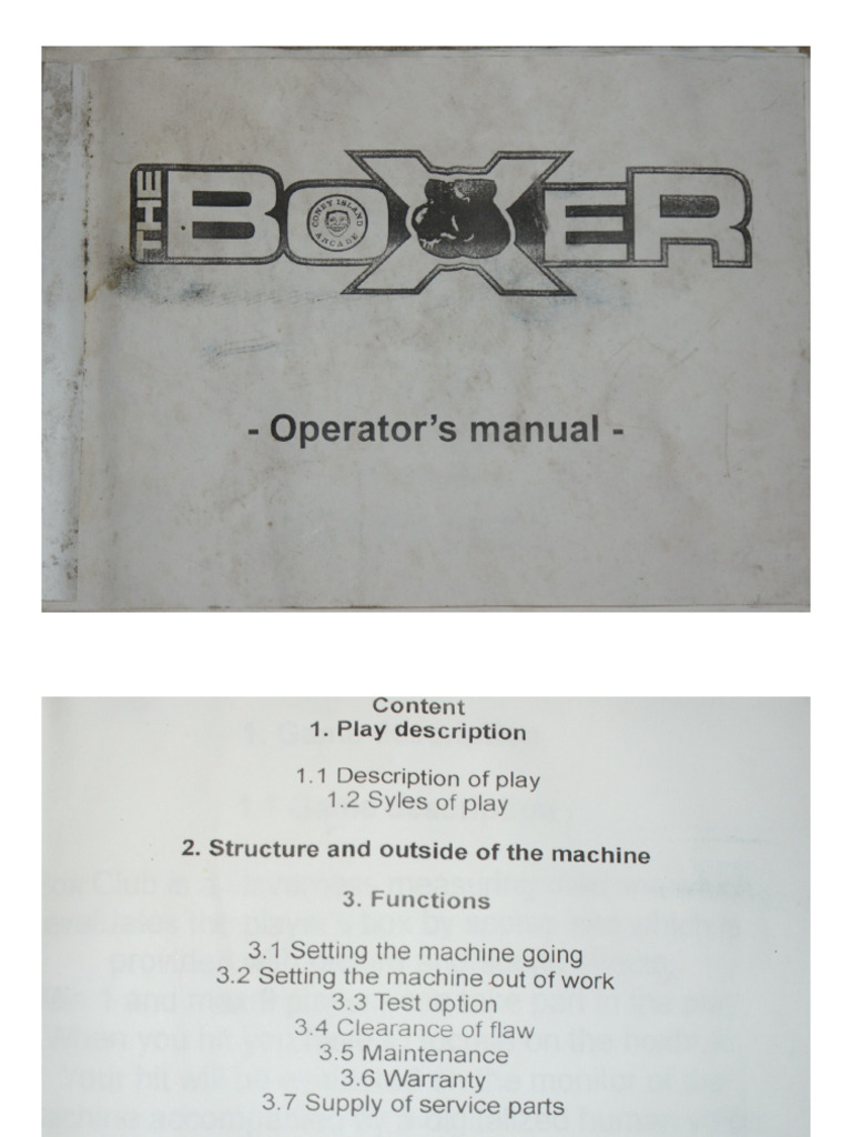 Coney Island Boxer Manual | PDF