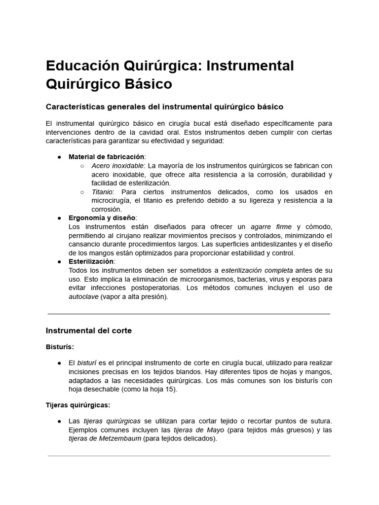Documento Sin Tã Tulo | PDF | Cirugía | Esterilización (Microbiología)