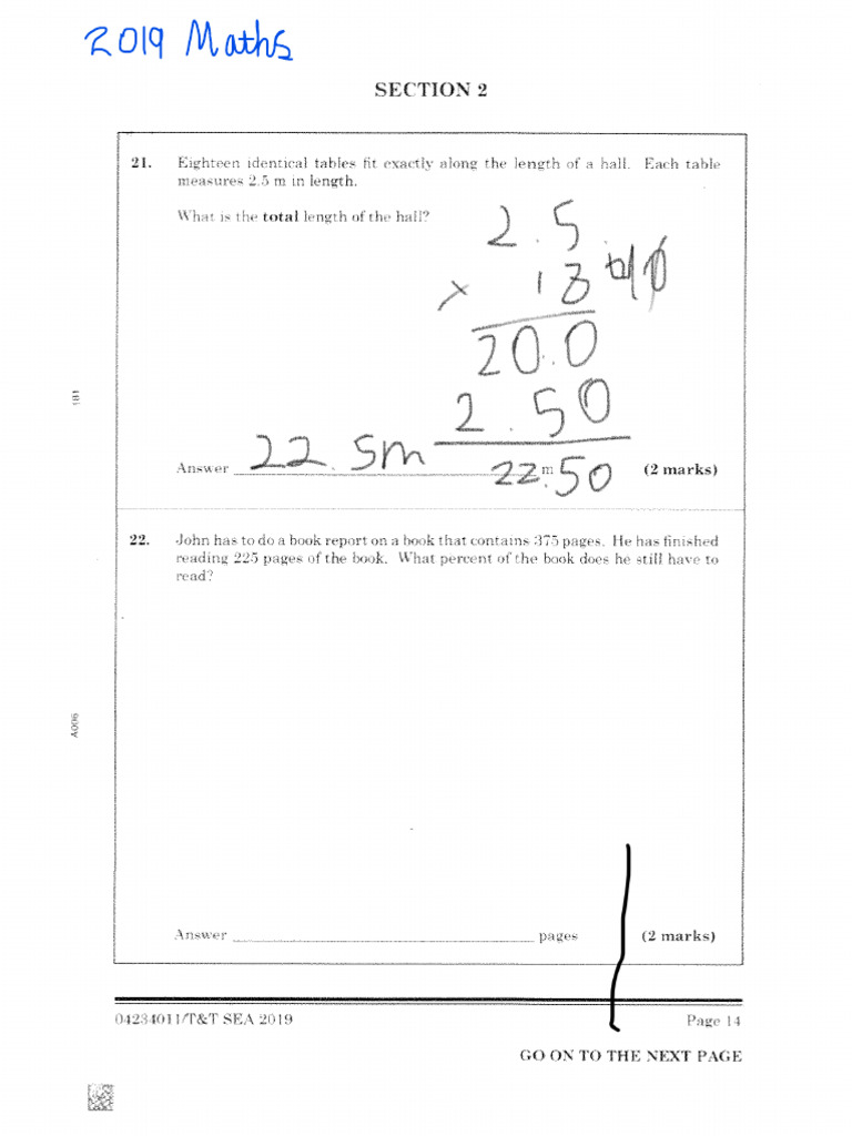 2019-SEA-Maths - Section 2 | PDF