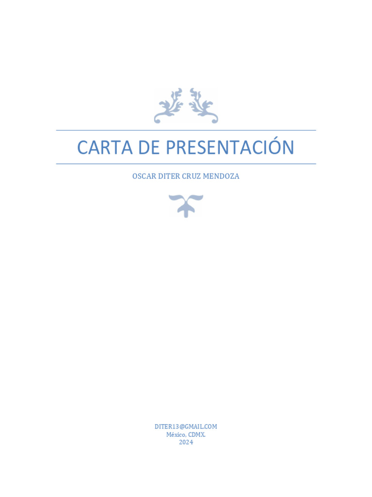 Carta de Presentación ODCM | PDF | Amor | Experiencia