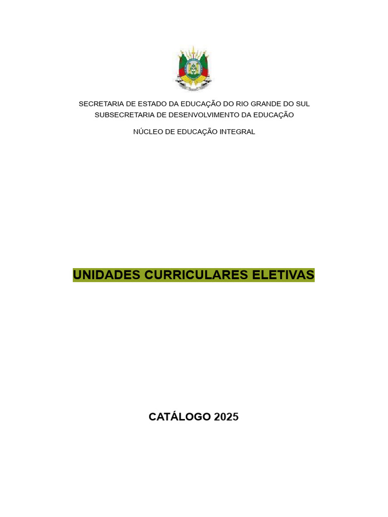 Catálogo de Eletivas EMTI 2025 | PDF | Sociologia | Sociedade