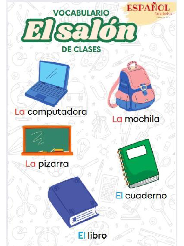 Vocabulario Del Salón de Clases | PDF