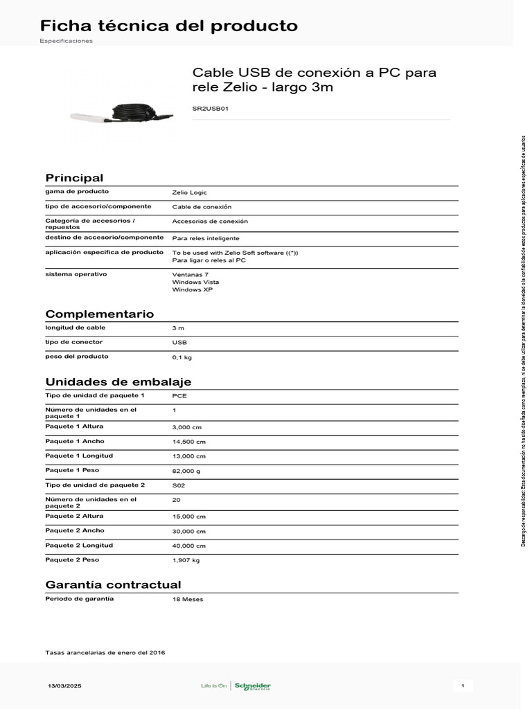 Schneider Electric - Zelio-Logic - SR2USB01 | PDF | Residuos