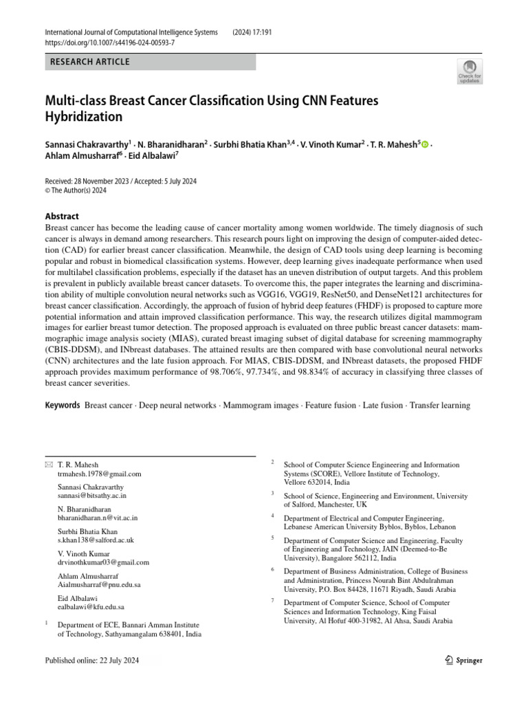 Multi-Class Breast Cancer Classification Using CNN Features ...