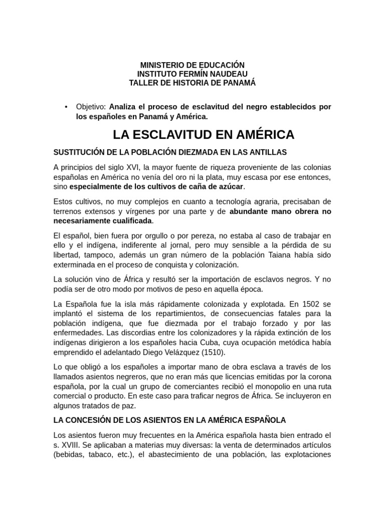 LA ESCLAVITUD EN AMÉRICA | PDF | Comercio de esclavos del Atlántico ...