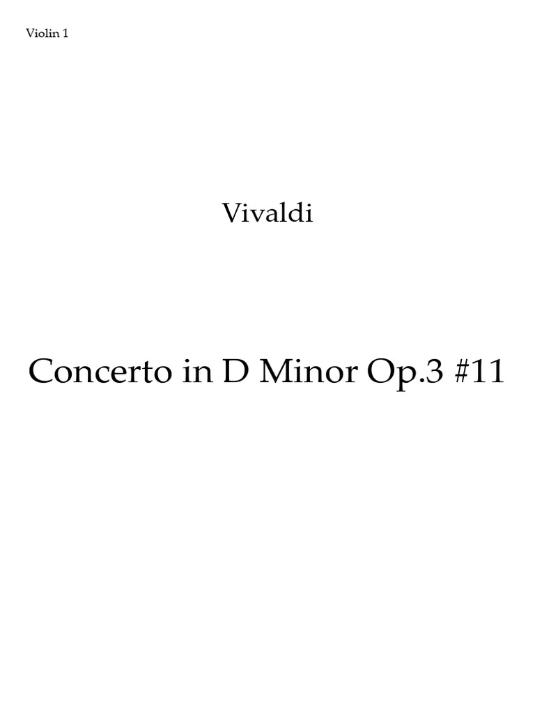 IMSLP885793-PMLP126416-Vivaldi D Minor - Violin 1 | PDF
