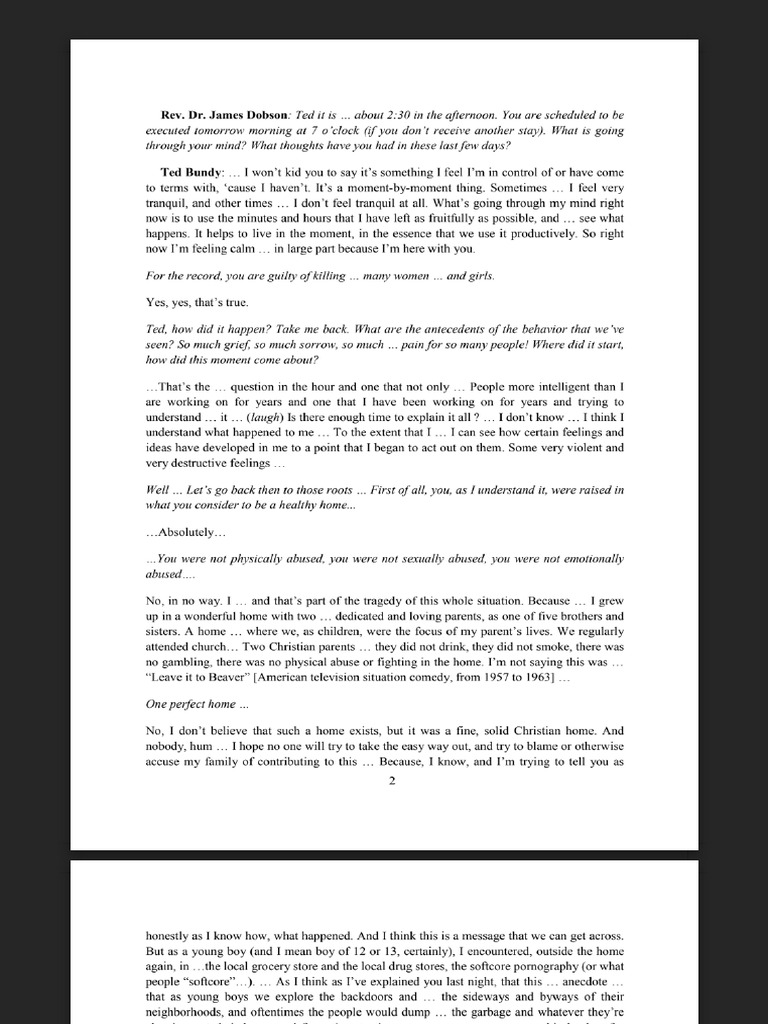 Ted Bundys Final Interview PDF | PDF