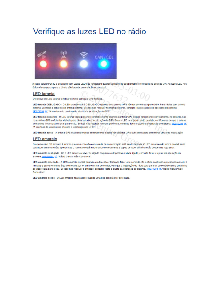 Significado cor do LED PL542 | PDF