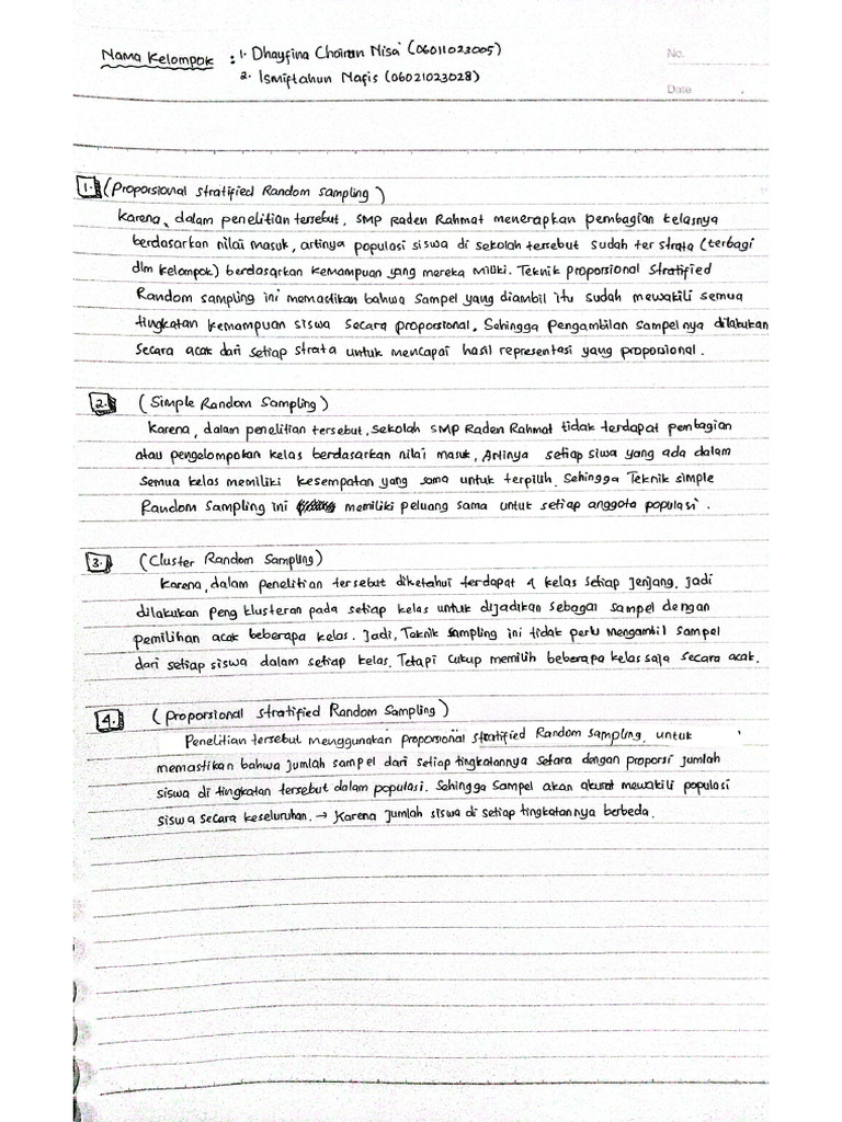 Tugas Diskusi Sampling | PDF