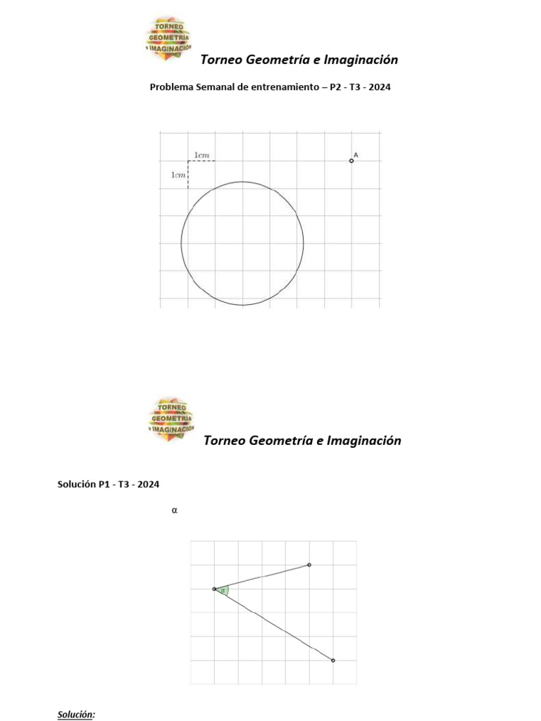 Torneo Geometría e Imaginación: Problema Semanal de Entrenamiento - P2 - T3 - 2024 | PDF