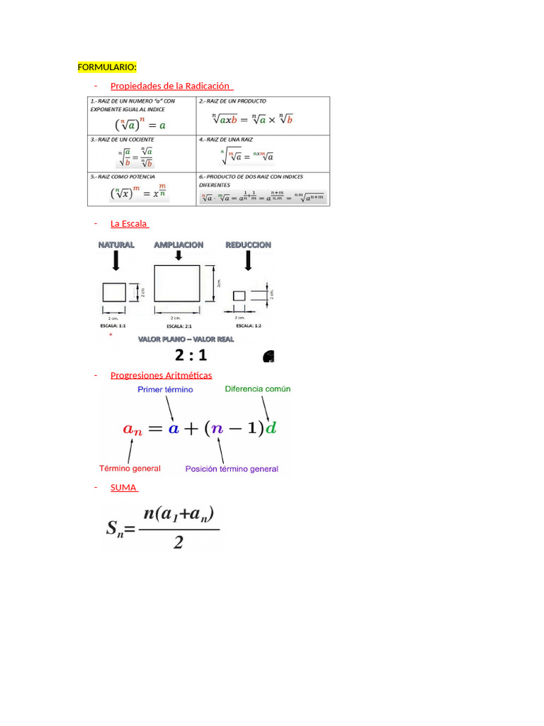 Formulario Mat | PDF