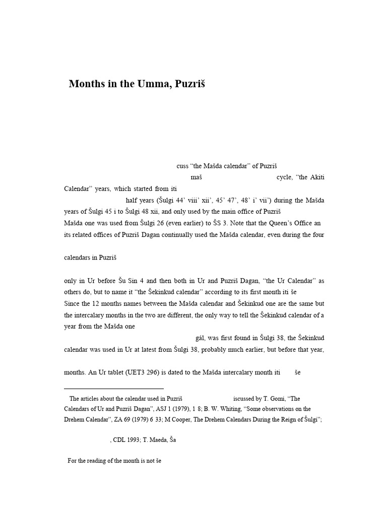 The Calendar Synchronization and Interca | PDF | Sumer | Archaeology Of ...