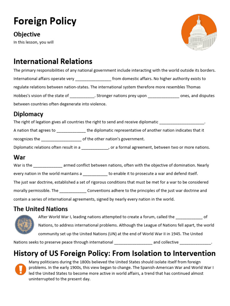 Overview of U.S. Foreign Policy History | PDF | American Government ...