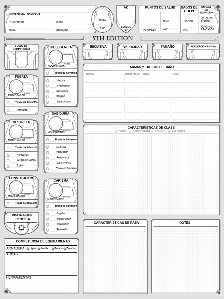 HojaDePersonaje Rellenable | PDF