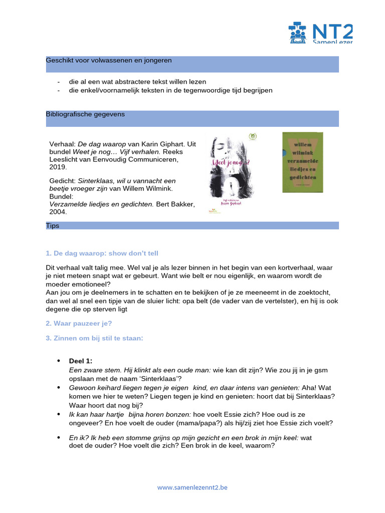 De Dag Waarop - Gevorderd SINTERKLAAS | PDF