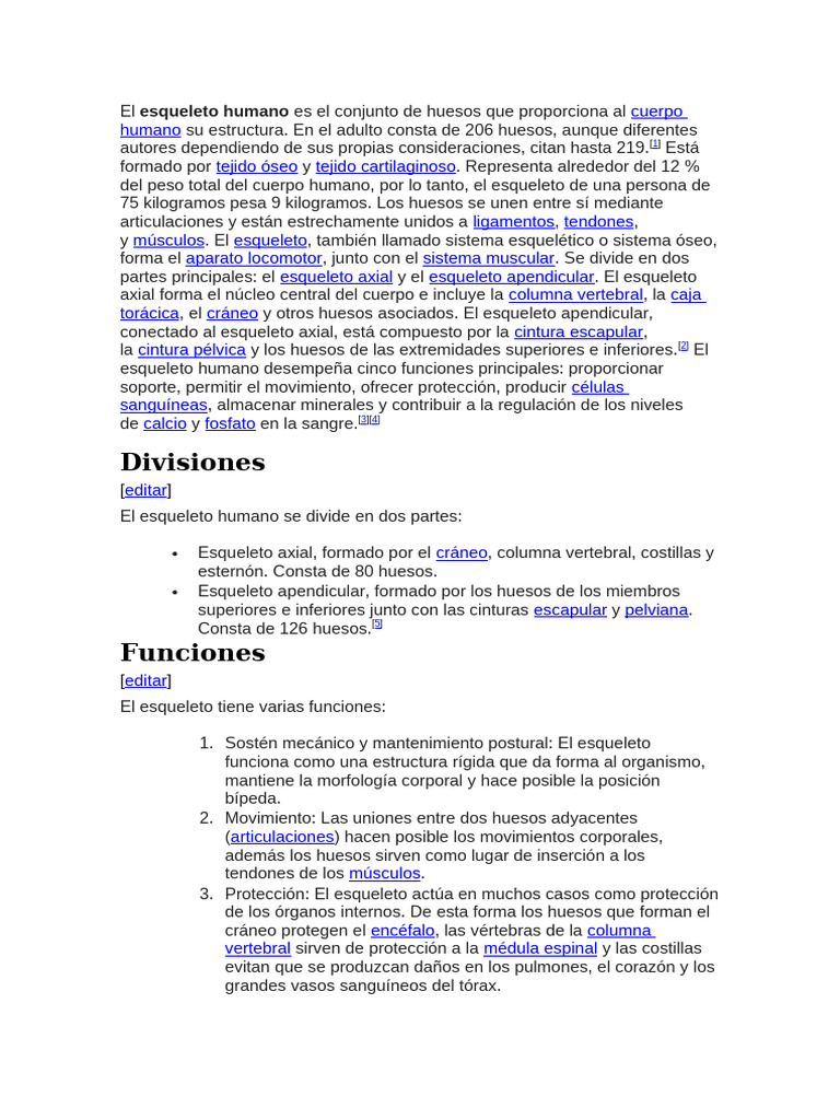 El Esqueleto Humano | PDF | Hueso | Articulación