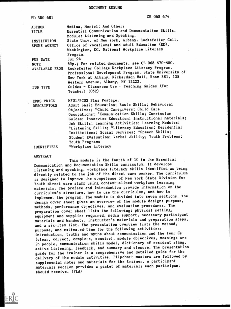 Essential Comm and Doc - Liistening and Speaking | PDF | Literacy ...